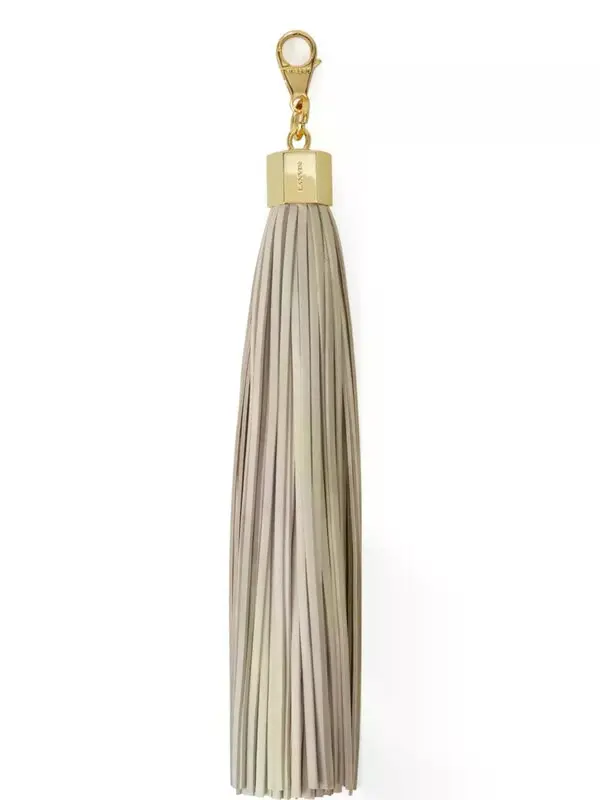 LANVIN Tassel Leather Bag Charm - Grey
