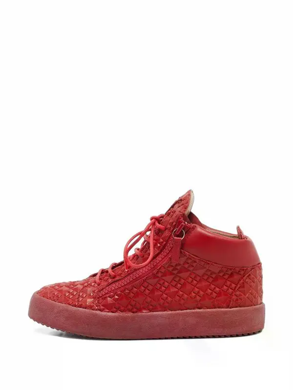 GIUSEPPE ZANOTTI Kriss Pyramid-stud Sneakers - Red