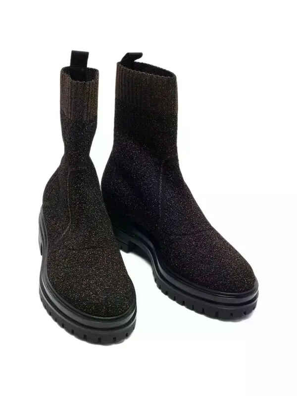 GIANVITO ROSSI Torrance Knitted Ankle Boots