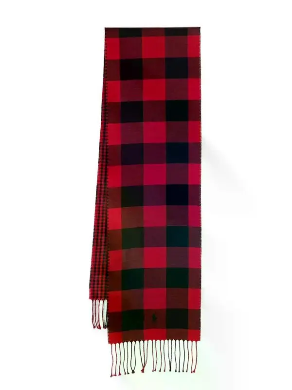 Polo Ralph Lauren Reversible Checked Brushed-cotton Scarf