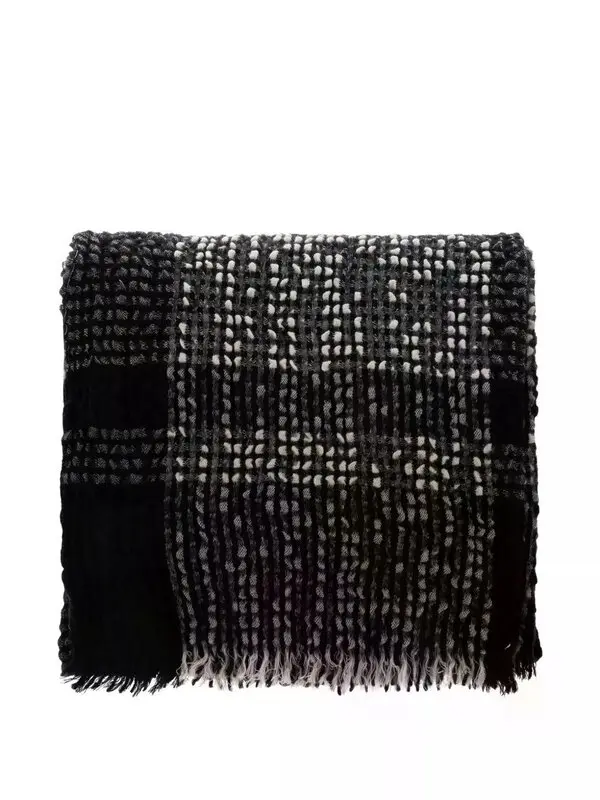 Issey Miyake Check Frayed Scarf