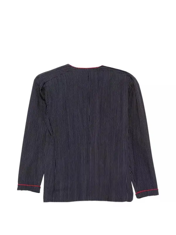 Versace 1980s Pinstripe-print Open-front Jacket