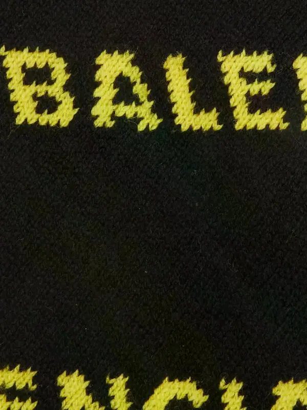 Balenciaga All-over Logo Reversible Scarf - Black