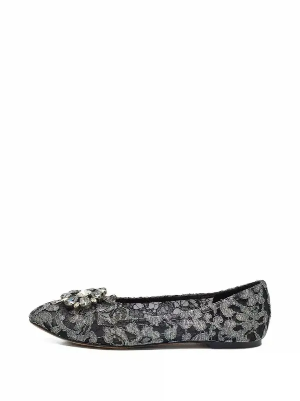 Dolce & Gabbana Vally Crystal-embellished Ballet Flats - Black