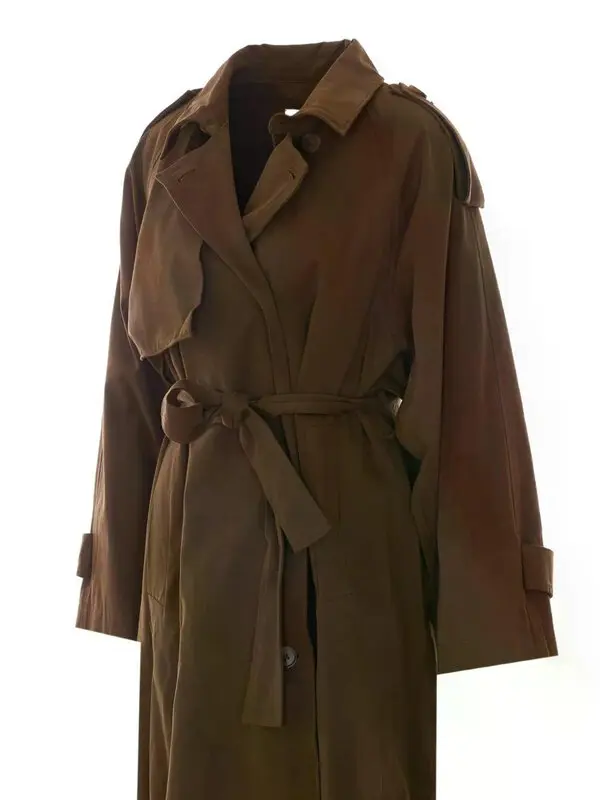 ELEH Belted Button-up Trench Coat