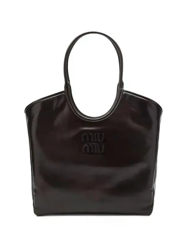 Miu Miu Logo-appliqué Leather Shoulder Bag