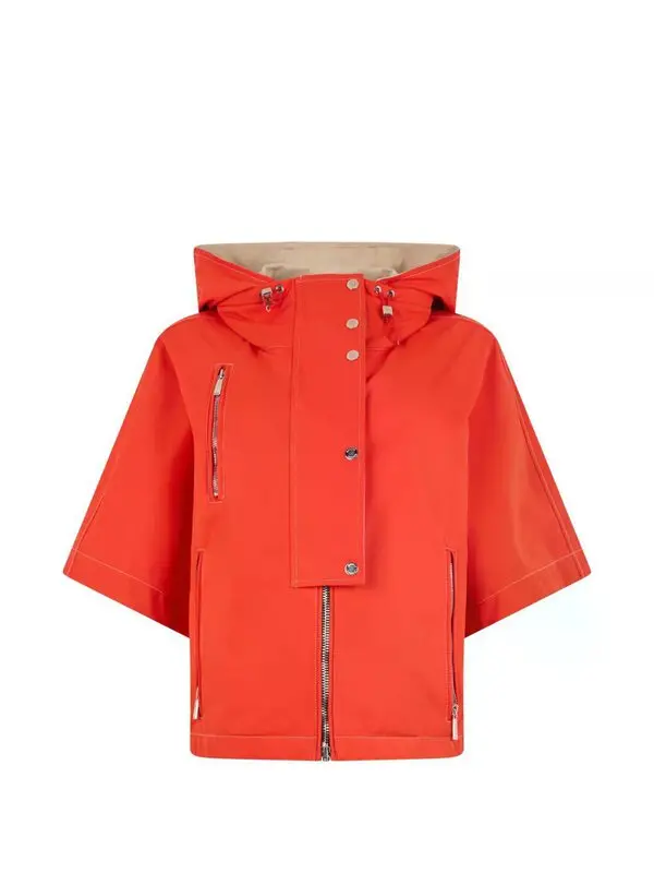 MOORER Mariclea-adb Hooded Short-sleeve Jacket - Red