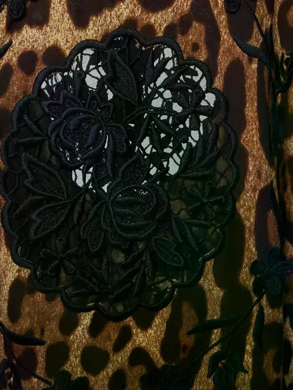 Dolce & Gabbana Leopard-print Lace-trim Suit