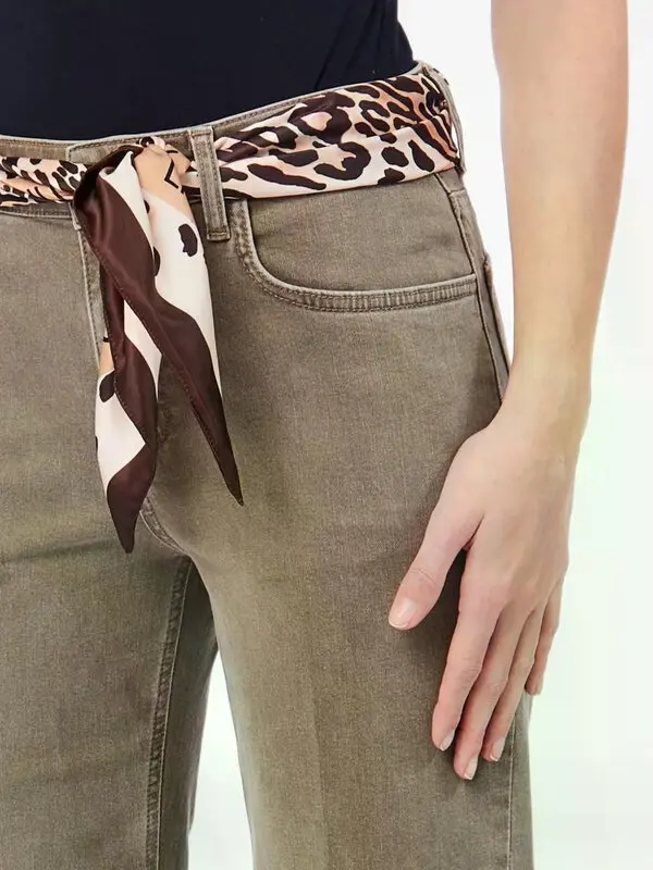 Liu Jo Leopard-print Scarf Straight-leg Jeans