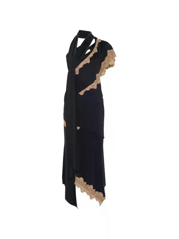 DE LA VALI Cosima Ss Satin Maxi Dress - Black
