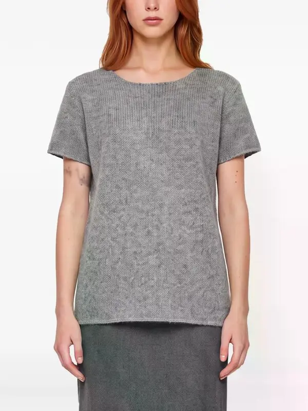 R2W Ribbed Short-sleeve Sweater