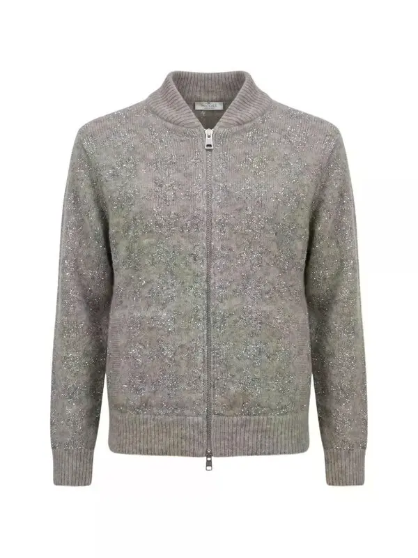 PANICALE Sequin-embellished Houndstooth Cardigan