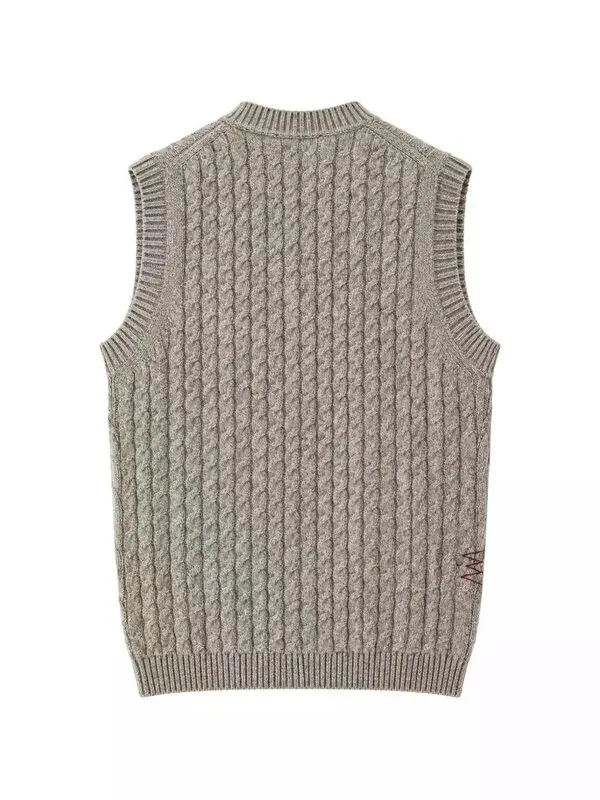 AMARANTO Cable-knit V-neck Vest