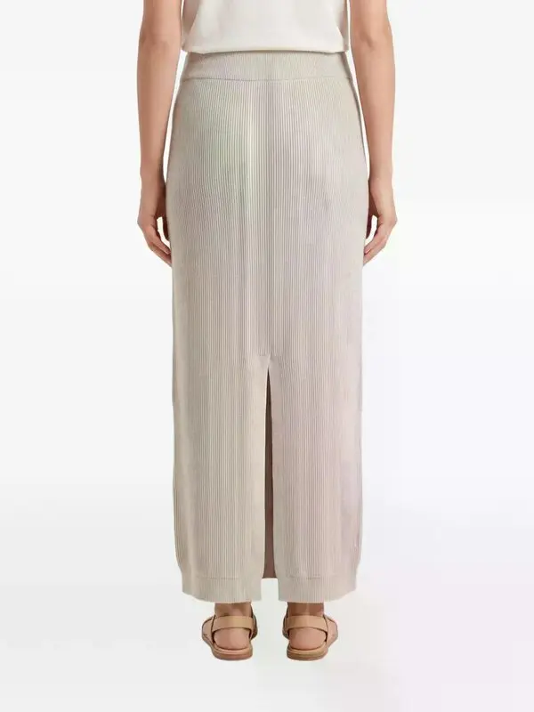 Brunello Cucinelli Ribbed-knit Cotton Maxi Skirt