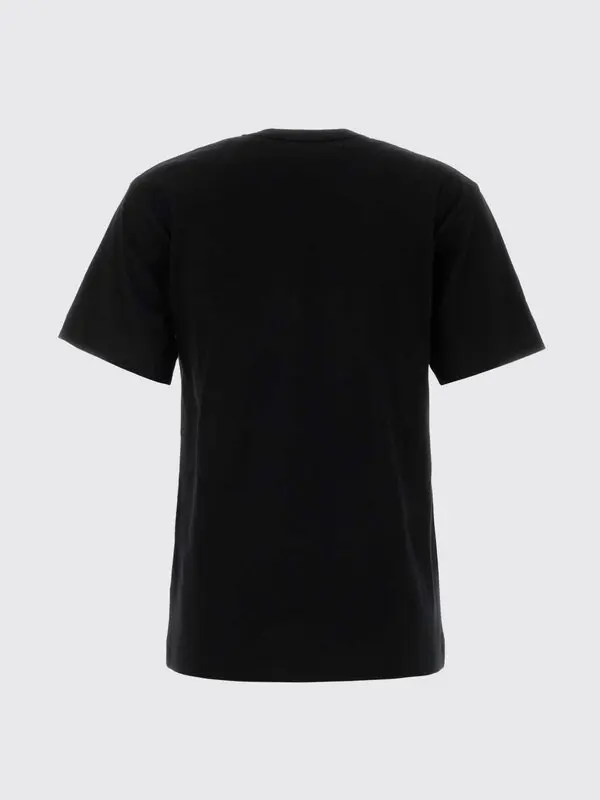 Play Comme Des Garcon Contrast Logo Cotton T-shirt - Black