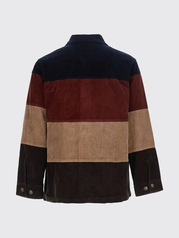 SEBAGO Striped Velvet Shirt Jacket With Classic Collar