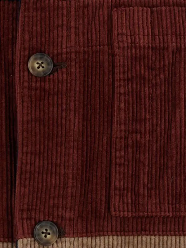 SEBAGO Striped Velvet Shirt Jacket With Classic Collar