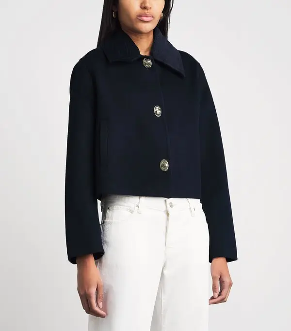Claudie Pierlot Wool-blend Corduroy-collar Jacket