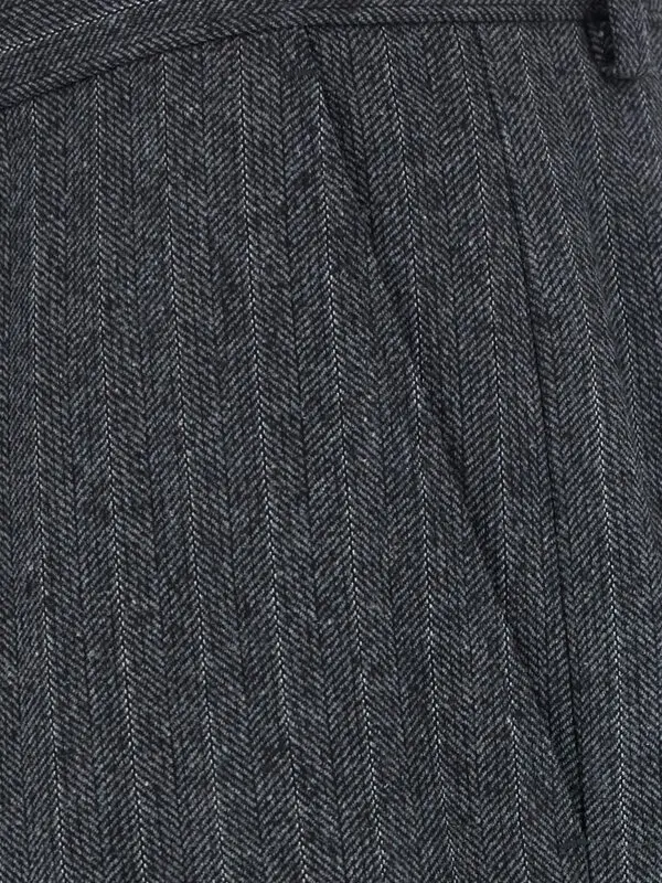 TONYWACK Pinstriped Tailored Pants In Wool And Cashmere Blend With Pleats