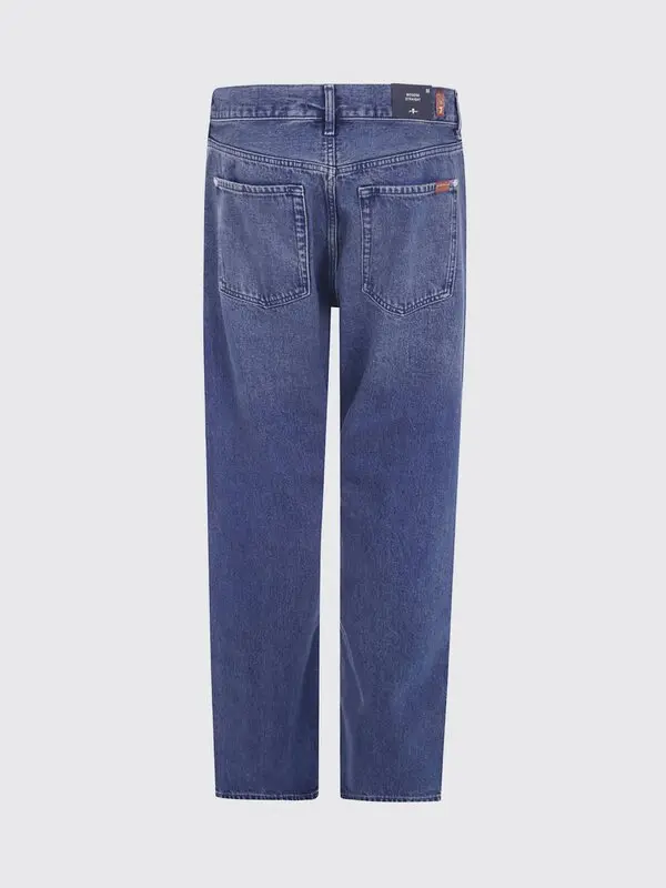 7 For All Mankind Modern Straight Pure Cotton Denim Straight-leg Jeans - Grey
