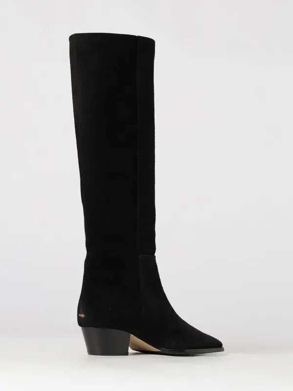 AeydĒ Medea Knee-high Suede Boots With A Tapered Toe And Flared Heel