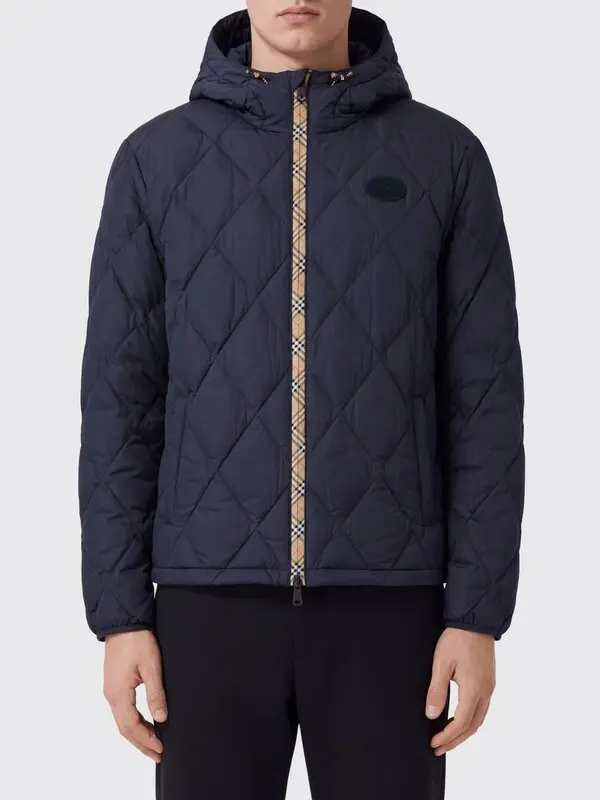 Burberry Hooded Quilted Nylon Down Jacket With Ekd Logo