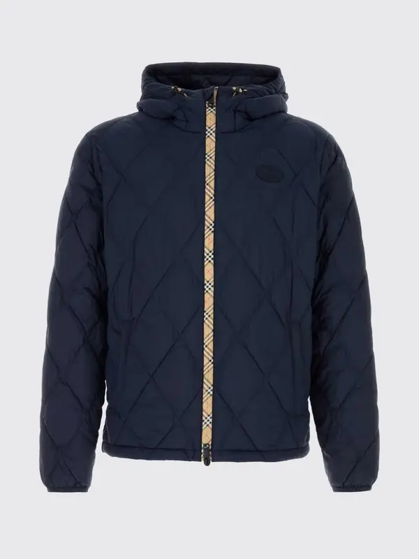 Burberry Hooded Quilted Nylon Down Jacket With Ekd Logo