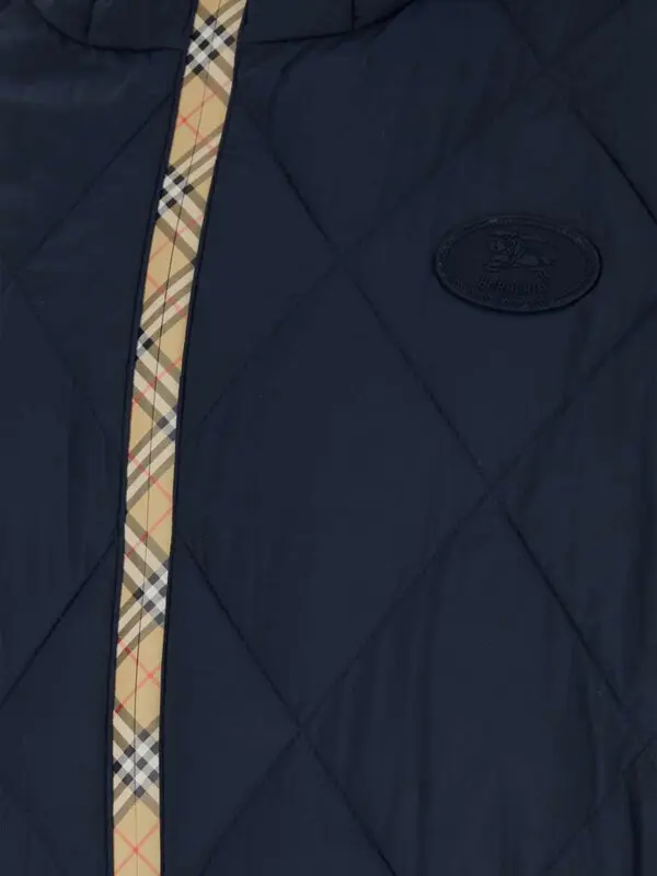 Burberry Hooded Quilted Nylon Down Jacket With Ekd Logo