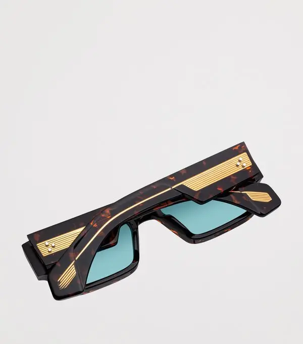 JACQUES MARIE MAGE Engel Rectangular Sunglasses - Blue