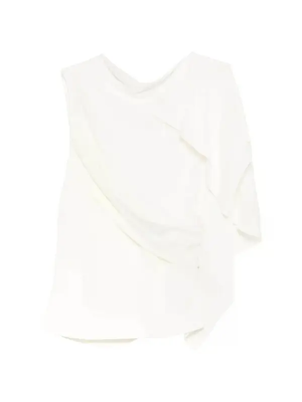 ENTIRE STUDIOS Odeon Draped Top Cream - White