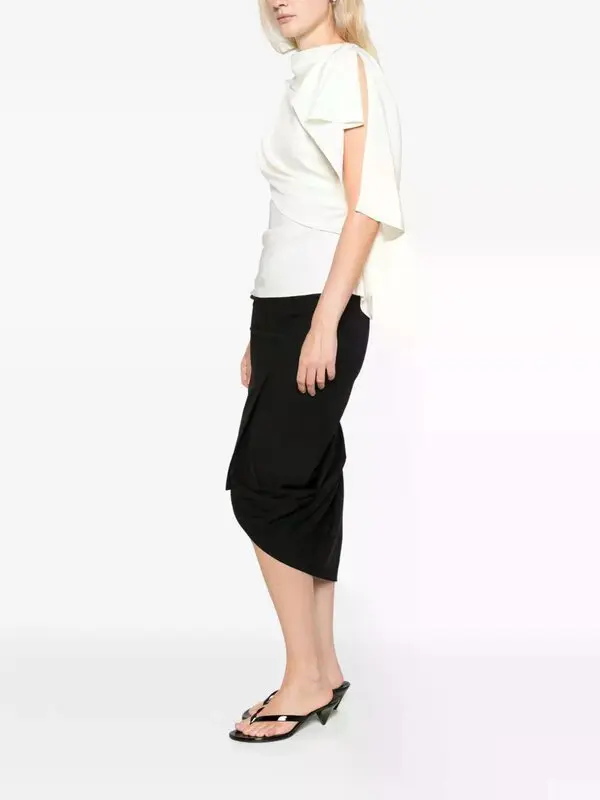 ENTIRE STUDIOS Odeon Draped Top Cream - White