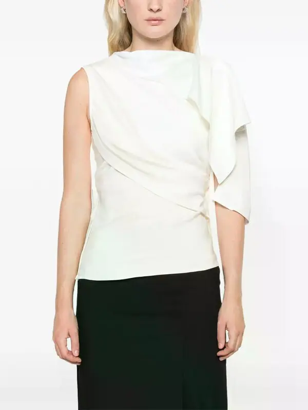 ENTIRE STUDIOS Odeon Draped Top Cream - White