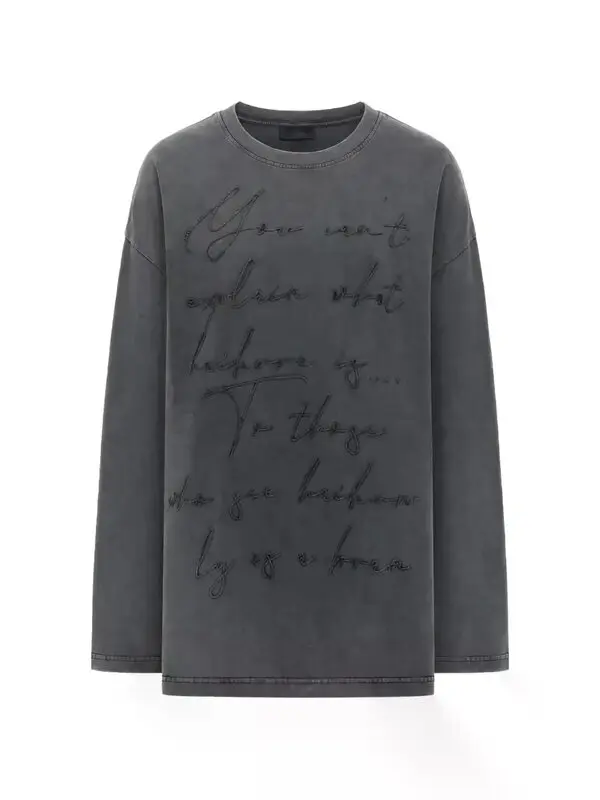 HAIKURE Embroidered Long-sleeve T-shirt - Grey