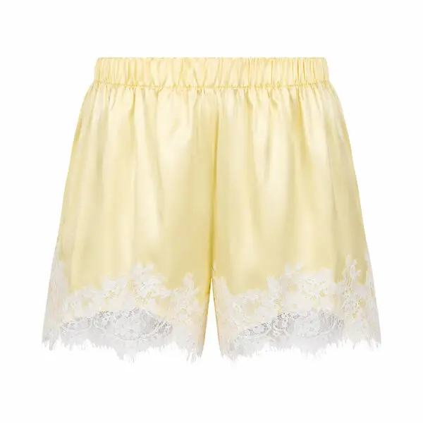 ATS THE LABEL Rosalie Lace Satin Shorts - Yellow