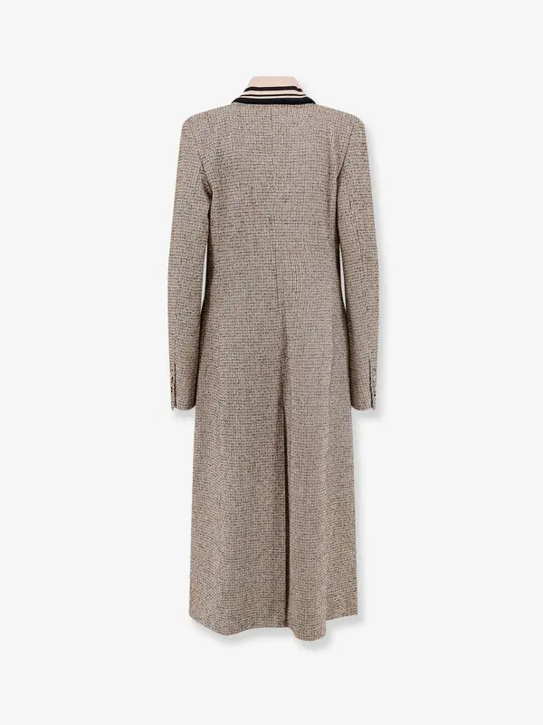Dries Van Noten Ritt Madras Cotton Blend Coat - Beige