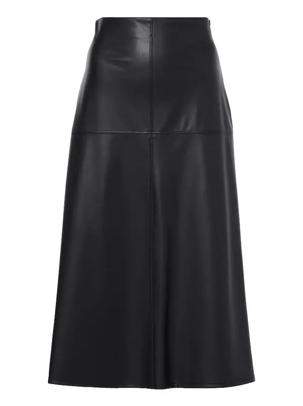 Max Mara Scilli Coated Jersey Midi Skirt - Black