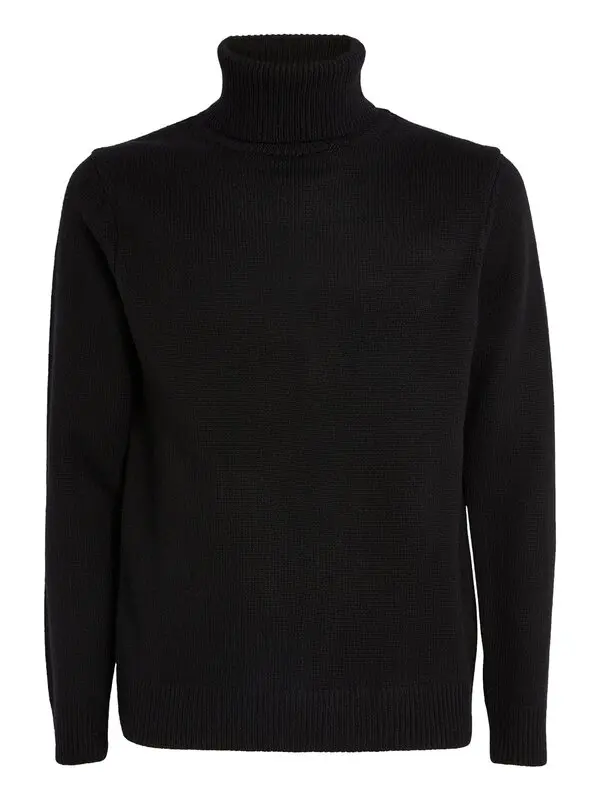 Sandro Wool-blend Rollneck Sweater - Black