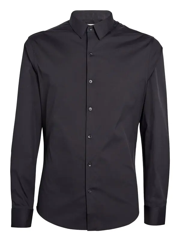 Sandro Cotton-blend Long-sleeve Shirt - Black