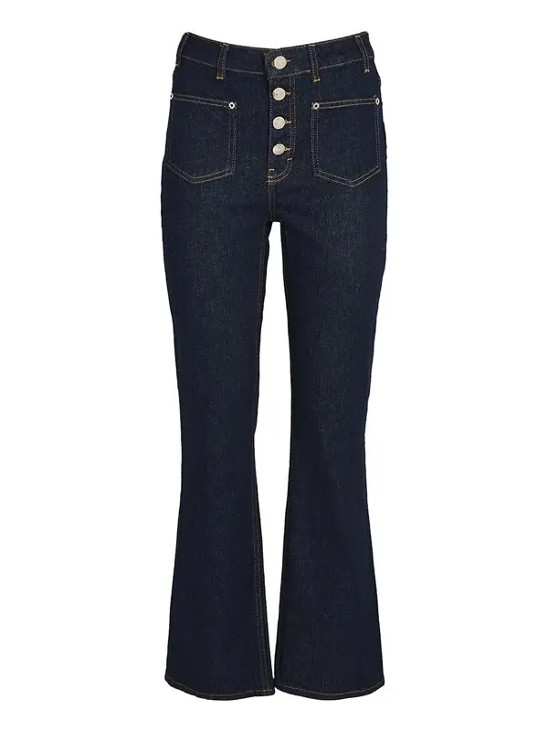 Maje Patch-pocket Button-fly Straight-leg Jeans - Blue