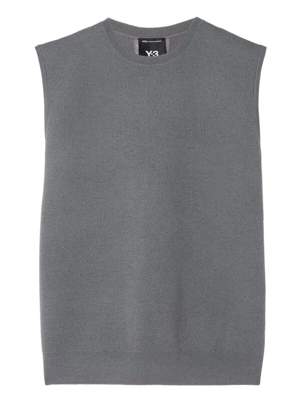 ADIDAS ORIGINALS Y-3 Frayed Wool Vest - Gray