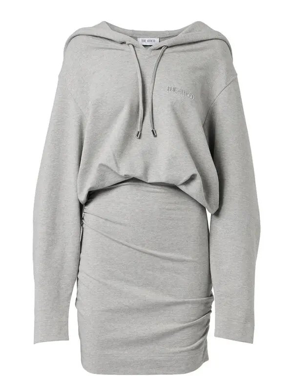 Attico Cotton-blend Jersey Sweatshirt Dress - Grey
