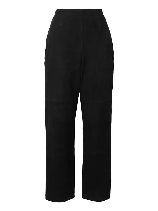 RÓHE Suede Straight-leg Pants - Black