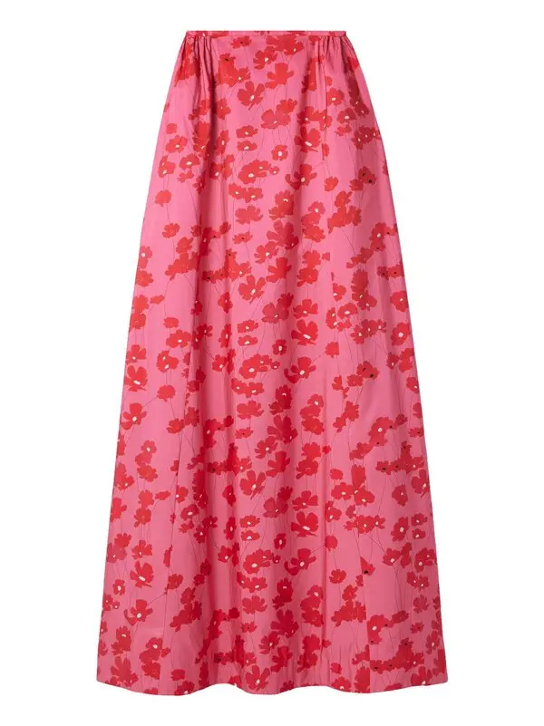 Bernadette Elle Floral-print Taffeta Maxi Skirt - Pink