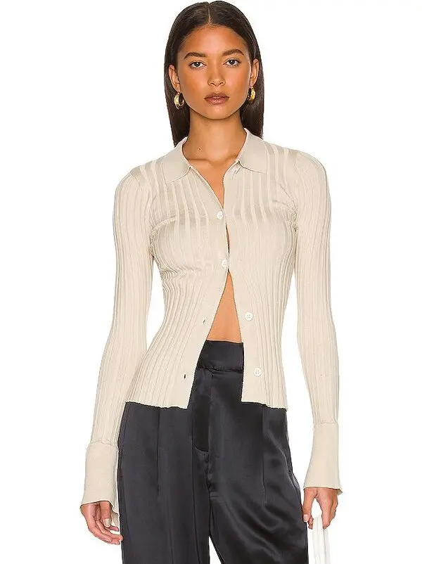 MORE TO COME Button Front Sweater - Beige
