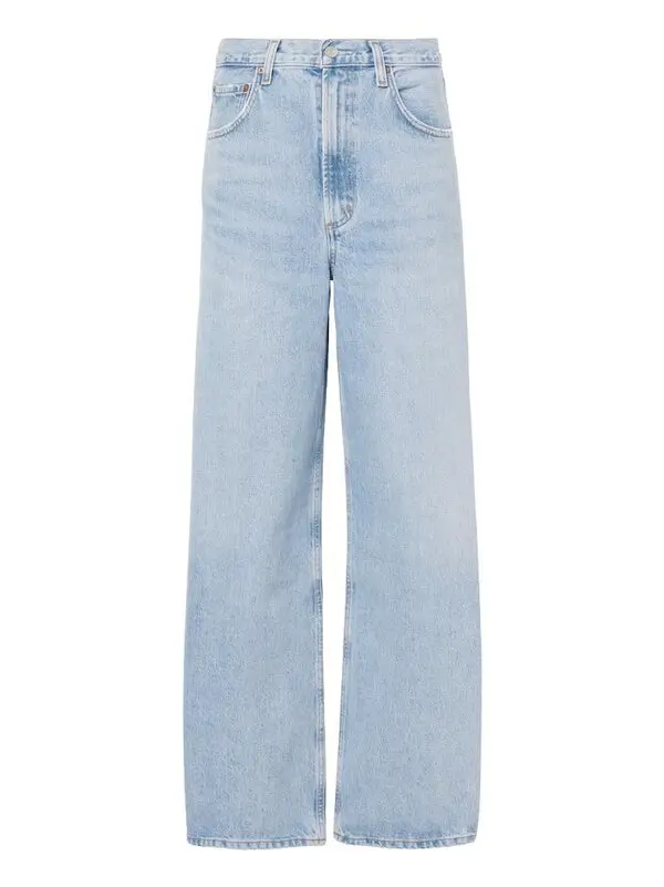 AGOLDE Low Curve Mid-rise Wide-leg Jeans In Force - Blue
