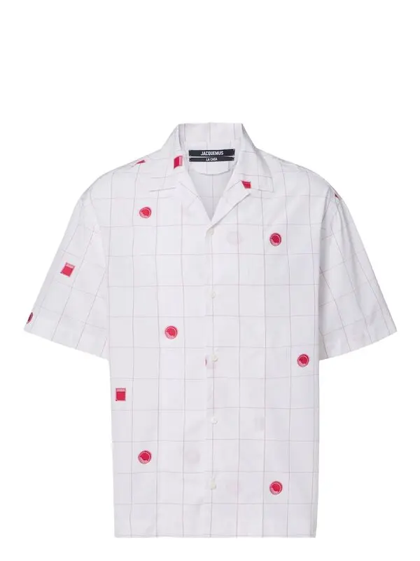 Jacquemus Checked Cotton Jacquard Bowling Shirt - White