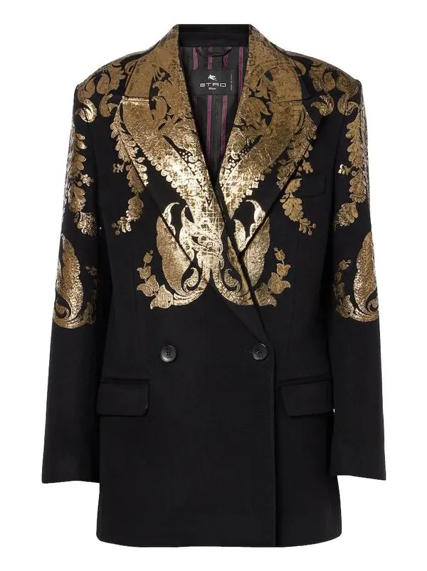 Etro Paisley Wool And Cashmere Blazer - Black
