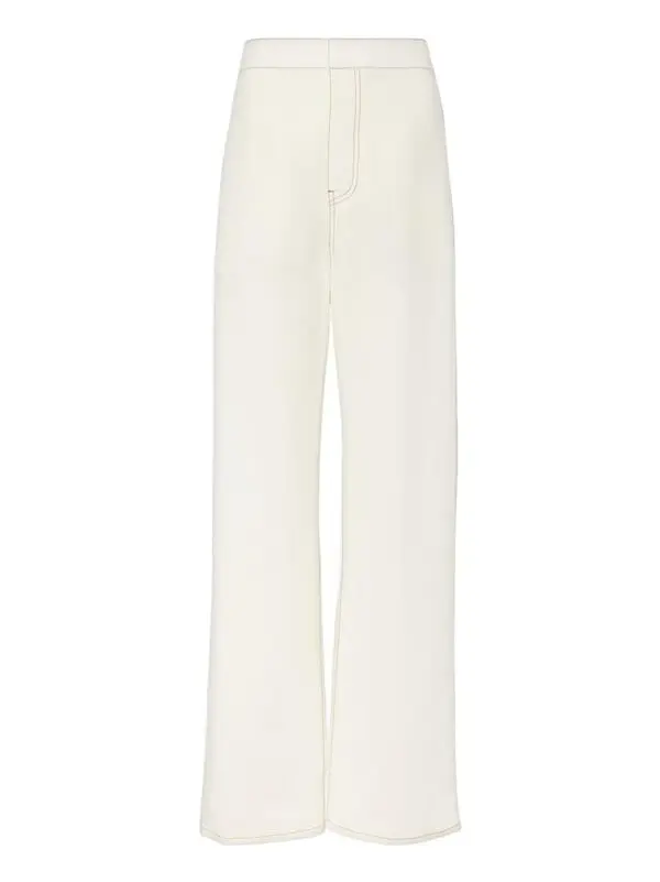 Alaïa High-rise Wool-blend Wide-leg Trousers - White