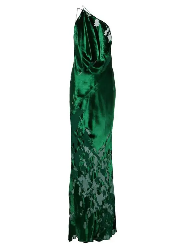 THE SEI One-shoulder Gown In Emerald - Green