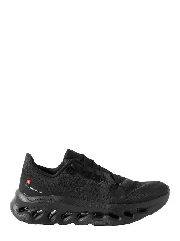 On Cloudtilt Stretch Recycled-knit Sneakers - Black